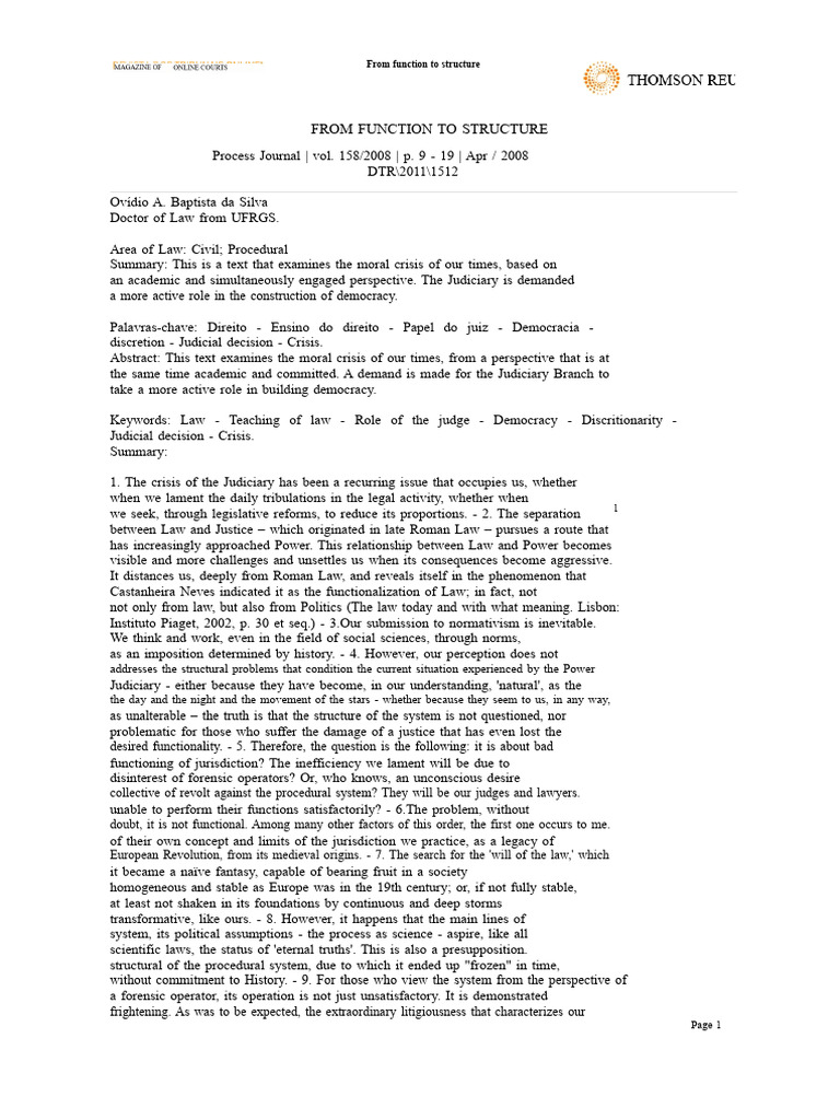 From Function to Structure | PDF | Jurisprudence | Judgment (Law)