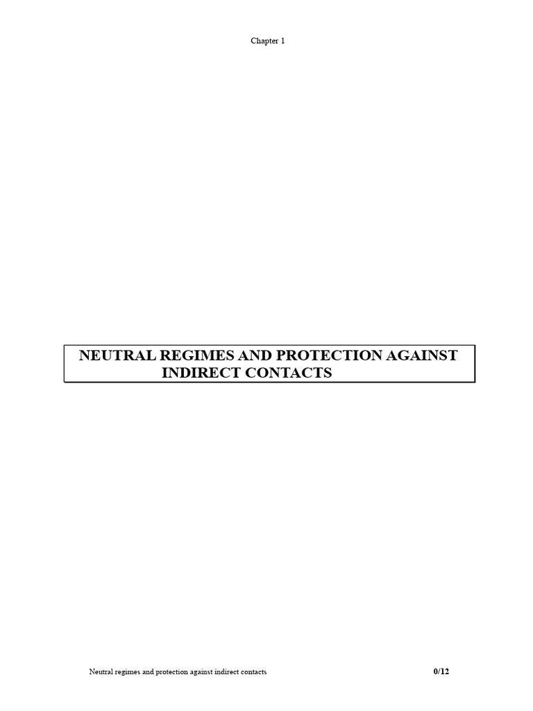 CHAPTER 1 - NEUTRAL REGIME AND PROTECTION AGAINST INDIRECT CONTACTS ...