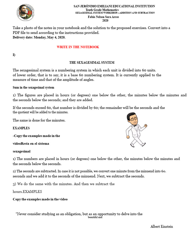 Workshop Sexagesimal System - Addition and Subtraction | PDF ...
