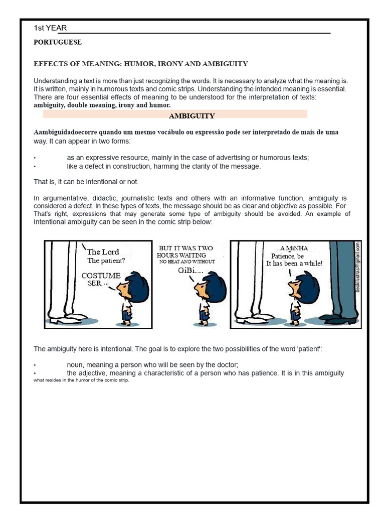 Effects of Humor, Irony, and Ambiguity | PDF | Ambiguity | Jokes