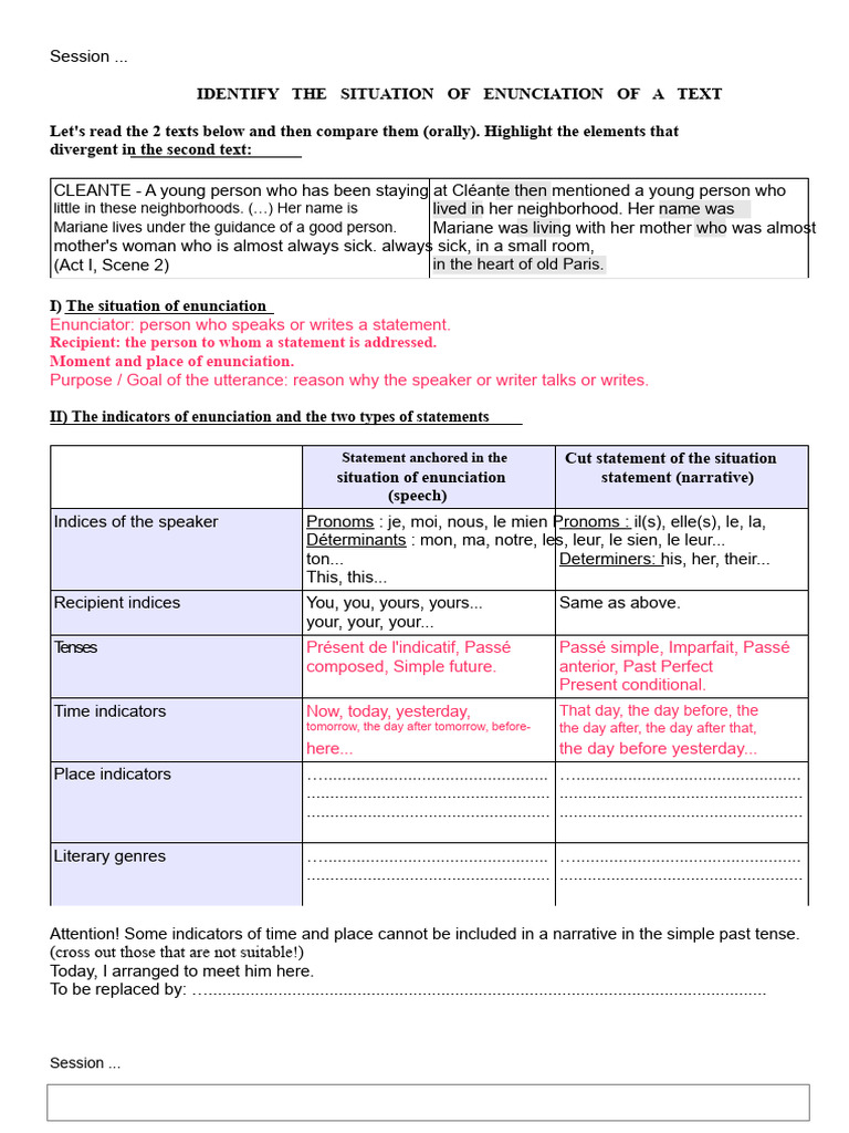 Situation Statement Fourth | PDF | Syntax | Linguistics