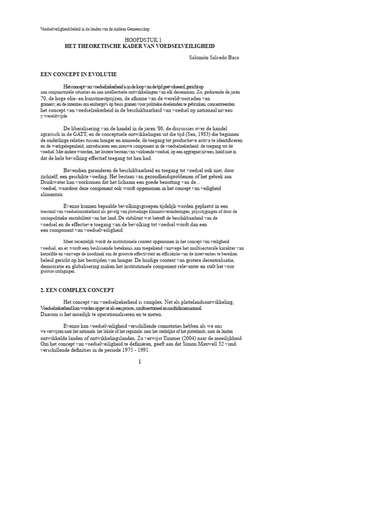 Het Theoretisch Kader van Voedselveiligheid | PDF