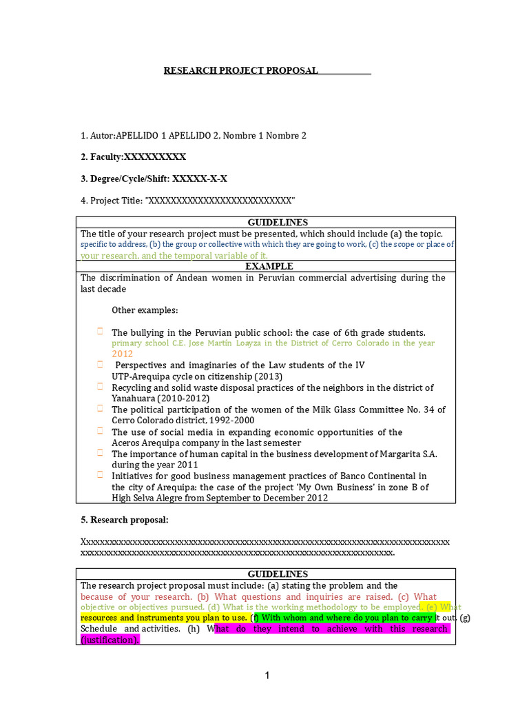 Model of Research Project Proposal Example | PDF | Bibliography ...