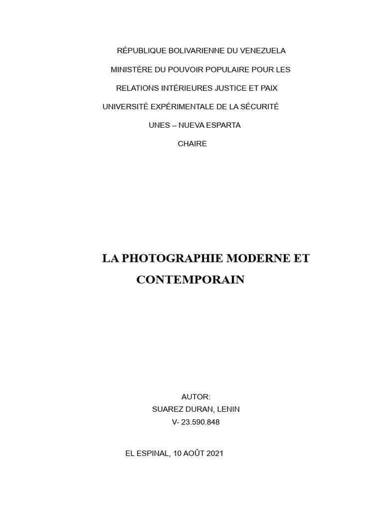 Évolution de la Photographie Moderne et Contemporaine | PDF | Flash ...