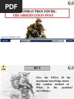 Military Observation Post Guidelines | PDF | Platoon | Warfare