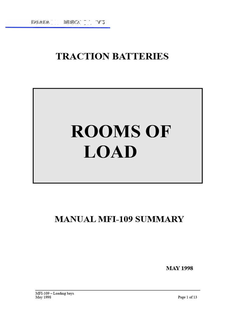 Traction Battery Loading Room Guidelines | PDF | Ventilation ...