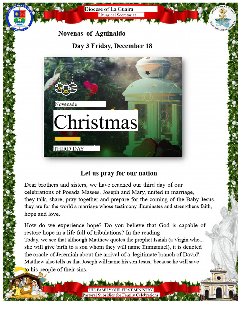 Novena of Aguinaldo: Day 3 Prayer Guide | PDF | God The Father | Saint ...