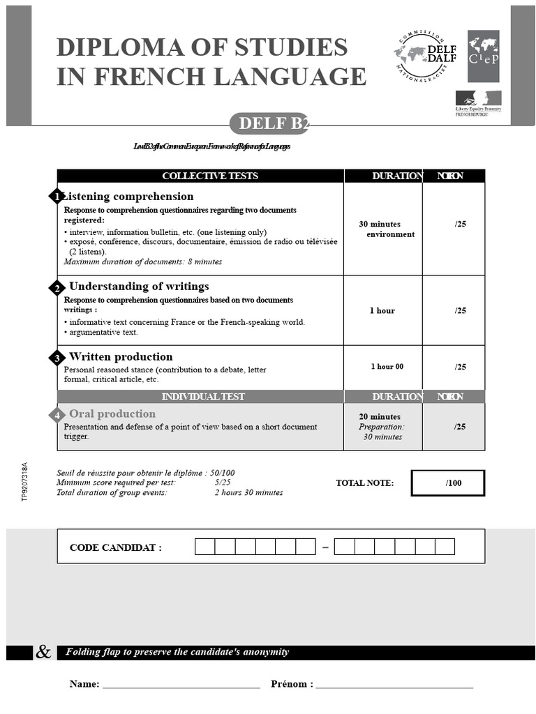 DELF B2 French Language Exam Overview | PDF | Preschool