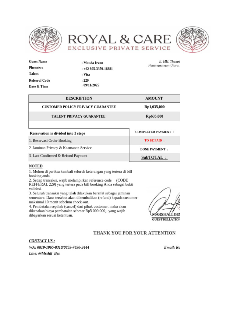 Guarantee Safety Guest Privacy Client to Angel | PDF