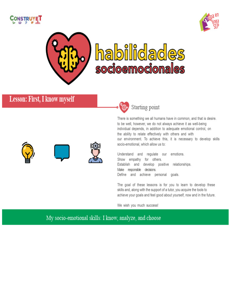 Socioemotional Activity Module 1 - INTERACTIVE - PDF | PDF | Goal ...