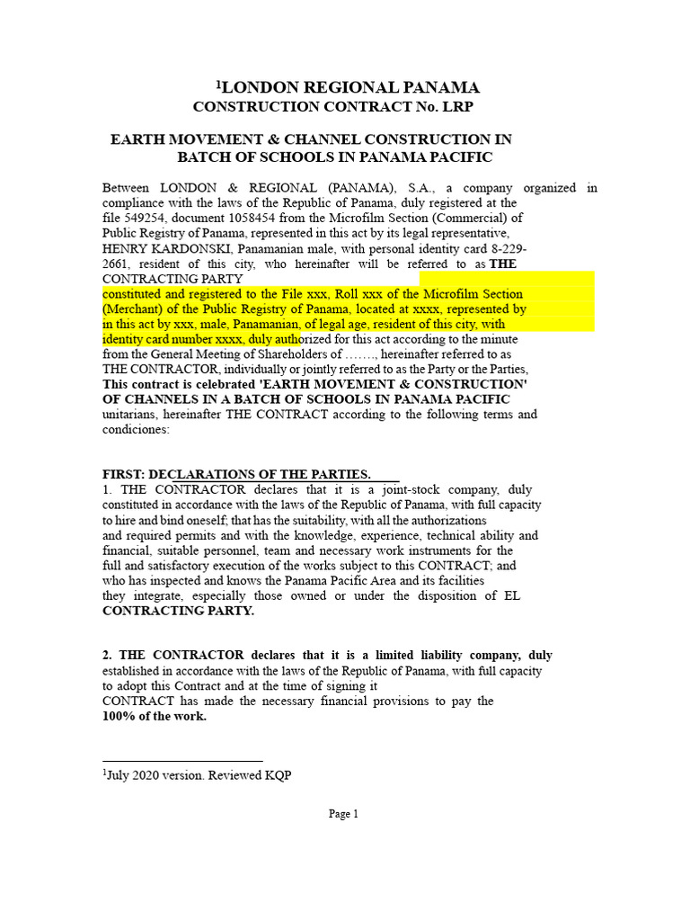 Infrastructure Contract Model | PDF | Employment | Subcontractor