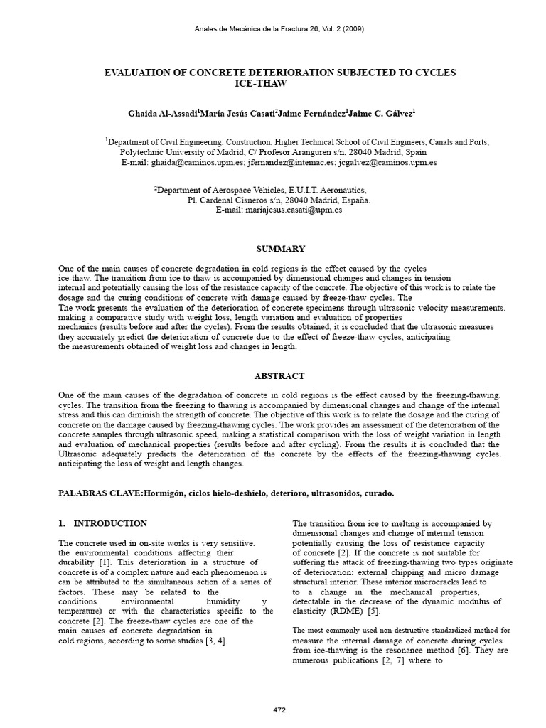 Concrete Deterioration from Freeze-Thaw Cycles | PDF | Concrete | Young ...