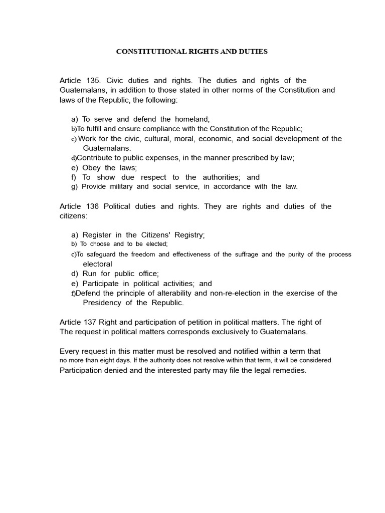 Guatemalan Civic and Political Rights | PDF | Government | Justice