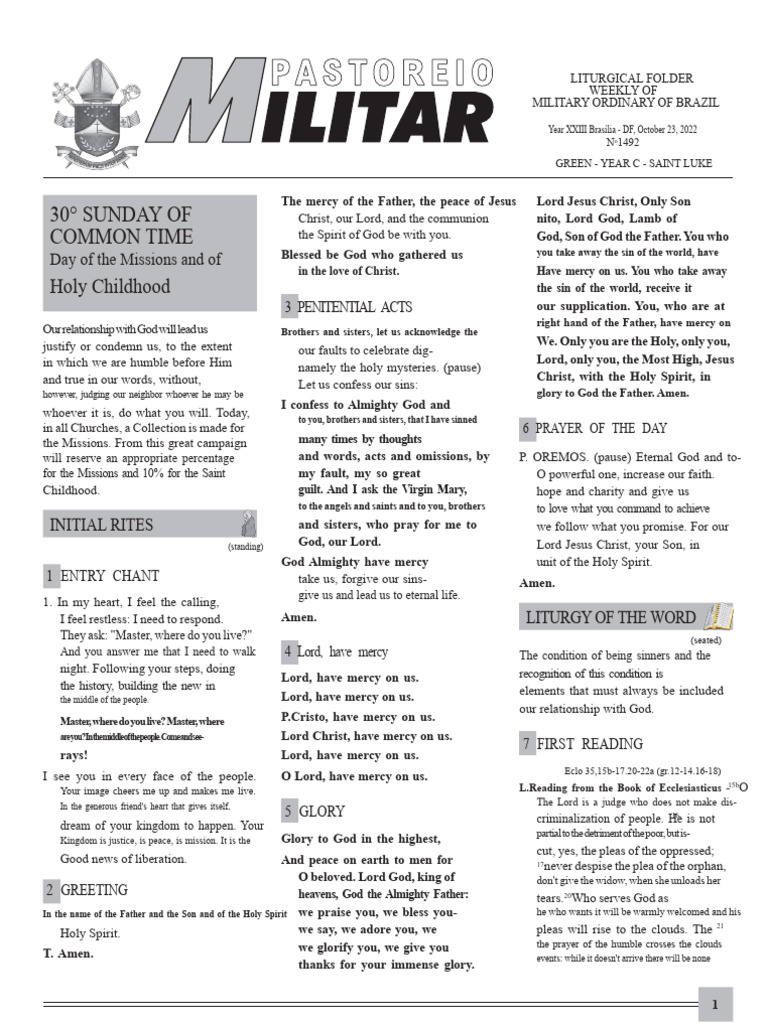 Liturgical Folder: 30th Sunday Year C | PDF | Jesus | Eucharist