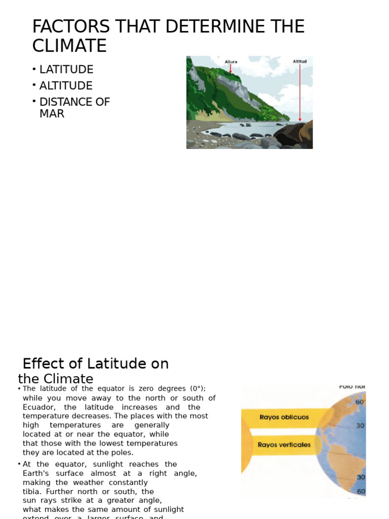Climate Influences: Latitude, Altitude, Sea | PDF | Equator | Temperate ...