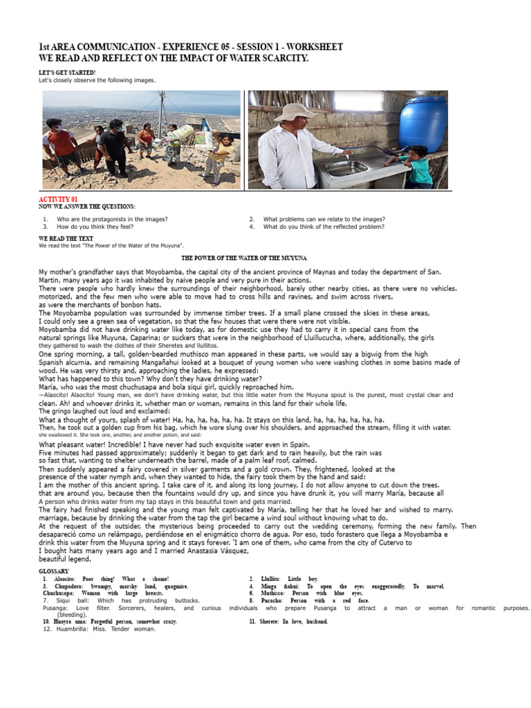 We Read and Reflect On The Impact of Water Scarcity | PDF | Lima | Water