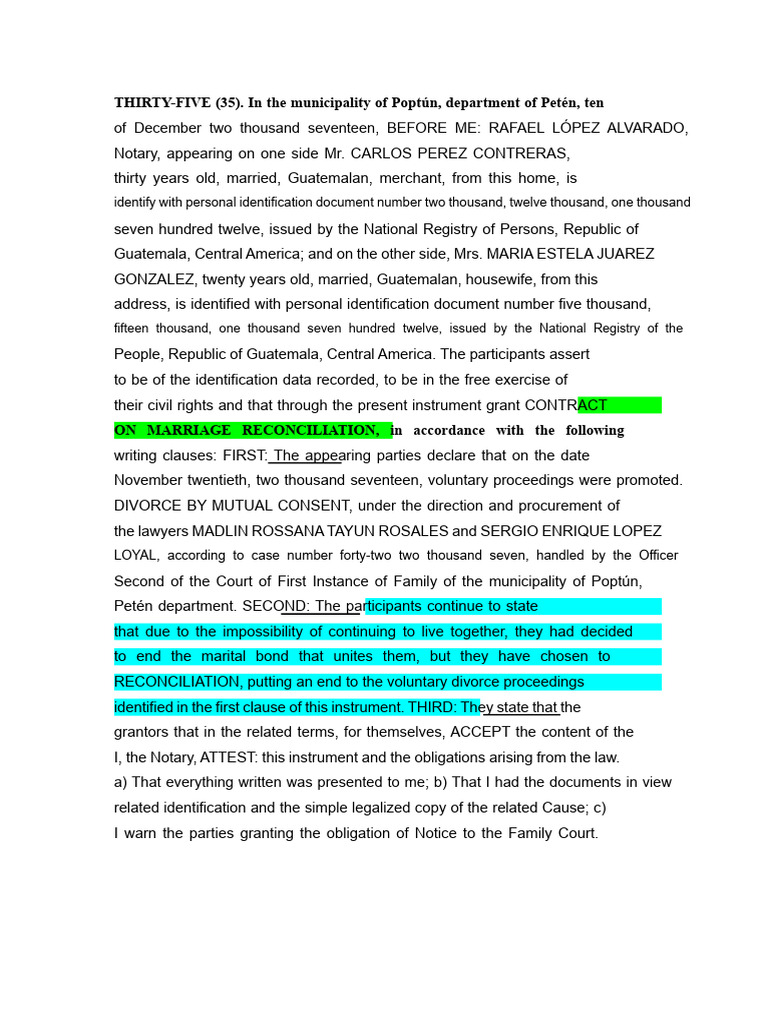 Marriage Reconciliation Agreement | PDF