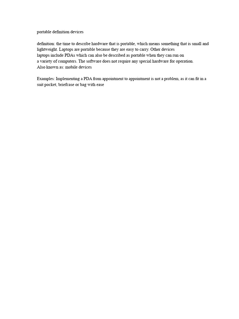 Portable Definition Devices | PDF