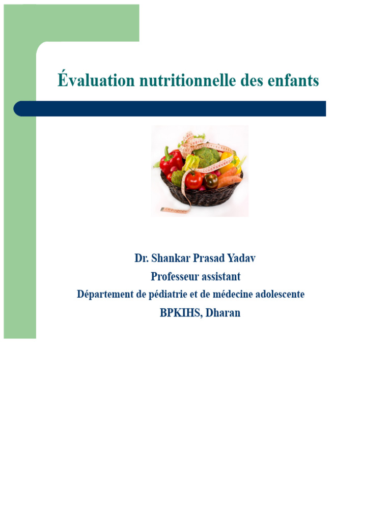 Évaluation nutritionnelle des enfants | PDF | Nutrition | Régime et ...