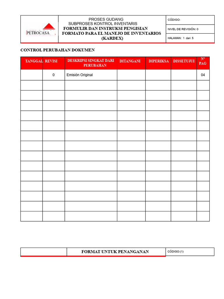 Panduan Pengisian Formulir Inventaris | PDF