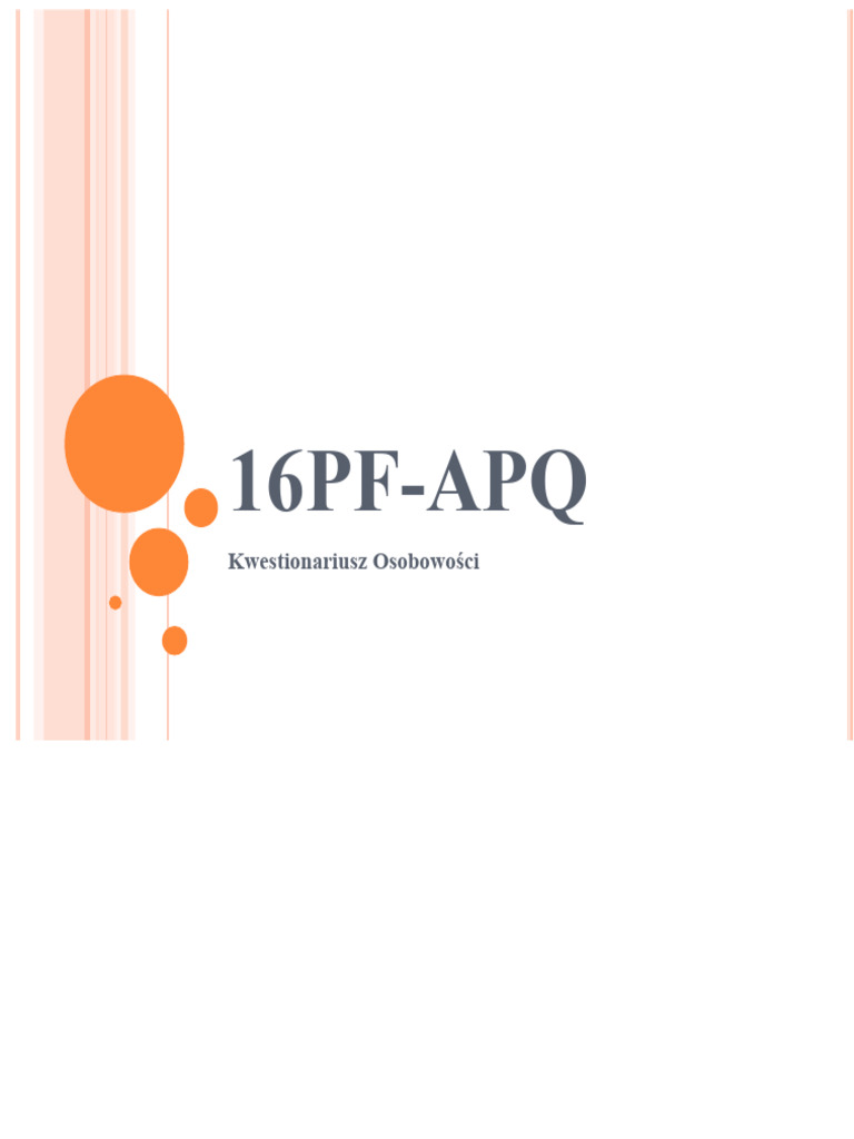 16PF-APQ Prezentacja-Interpretacja | PDF