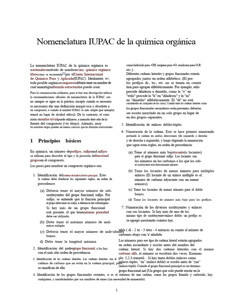Nomenclatura IUPAC en Química Orgánica | PDF | Ester | Compuestos químicos