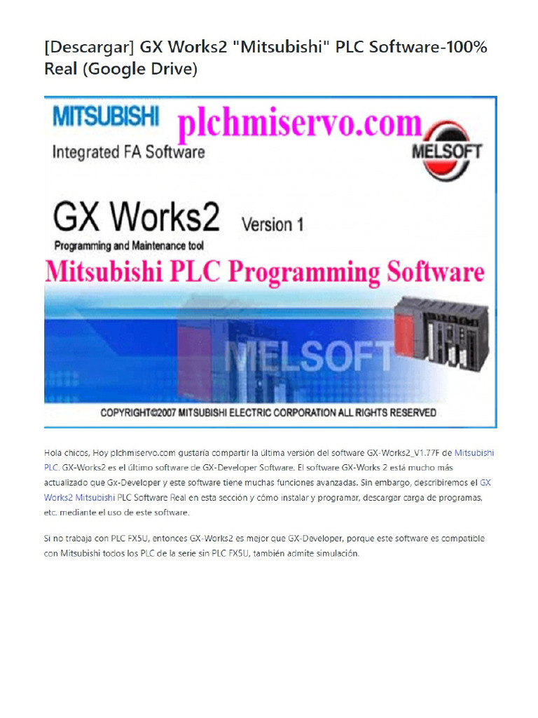 Alamat dan Unduh GX Works2 Mitsubishi | PDF