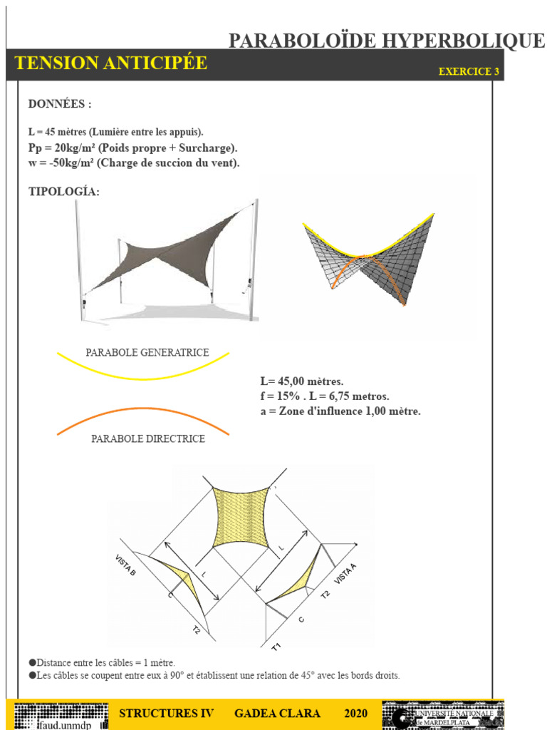 Tension Préalable dans un Paraboloïde Hyperbolique | PDF | Géométrie ...