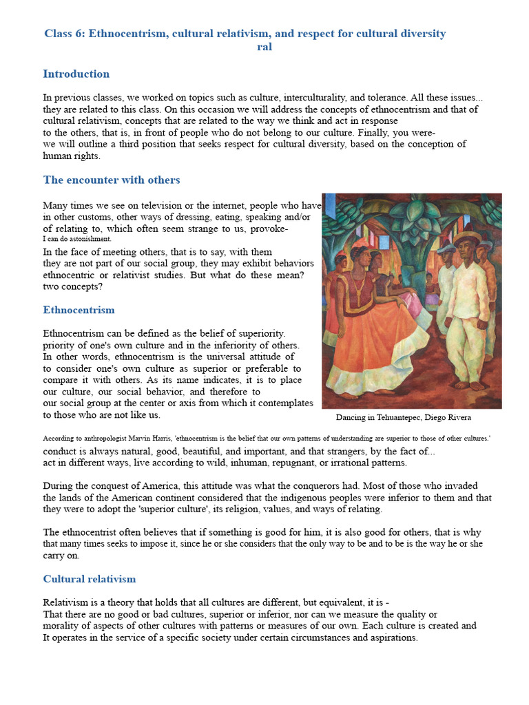 Ethnocentrism and cultural relativism | PDF | Relativism | Sociological ...