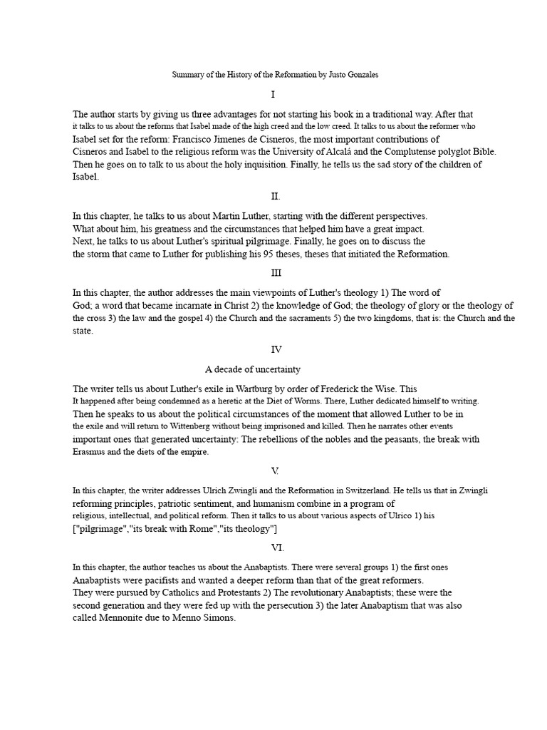 History of the Reformation Overview | PDF | Protestantism | Anabaptism