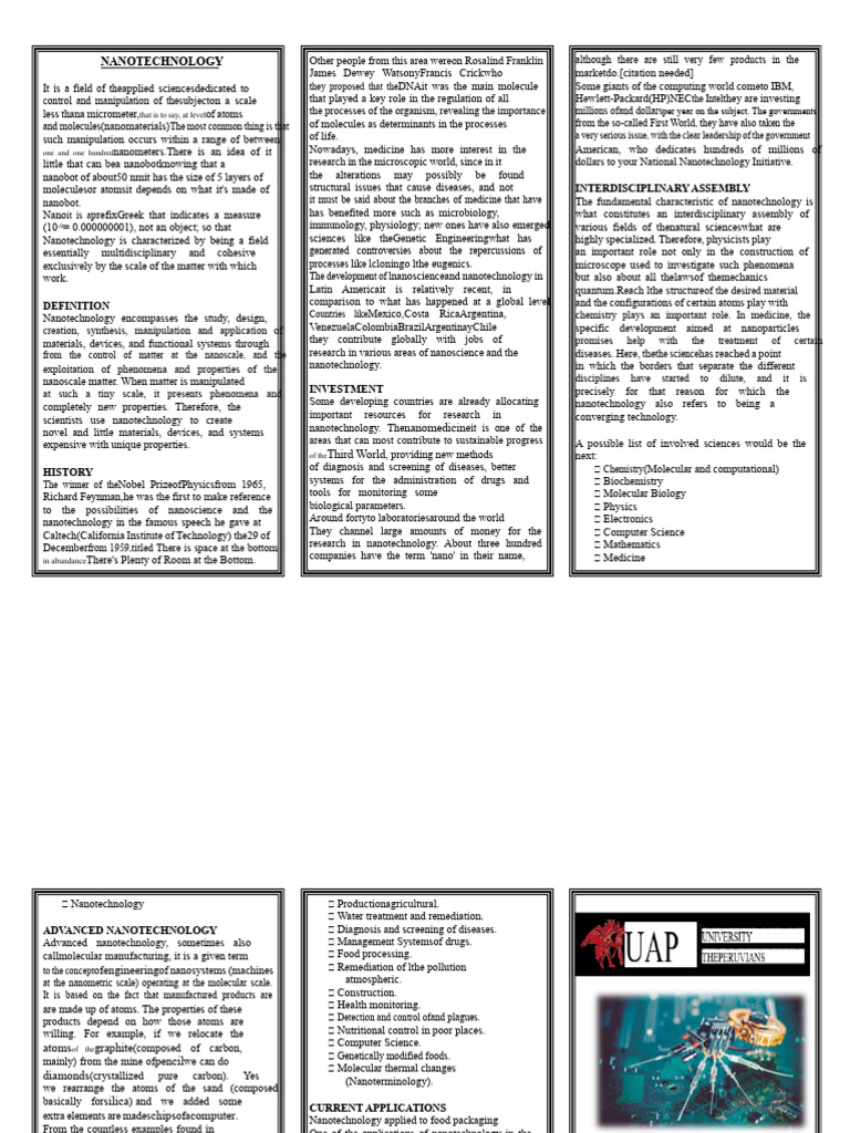 Triptich On Nanotechnology | PDF | Nanotechnology | Materials Science