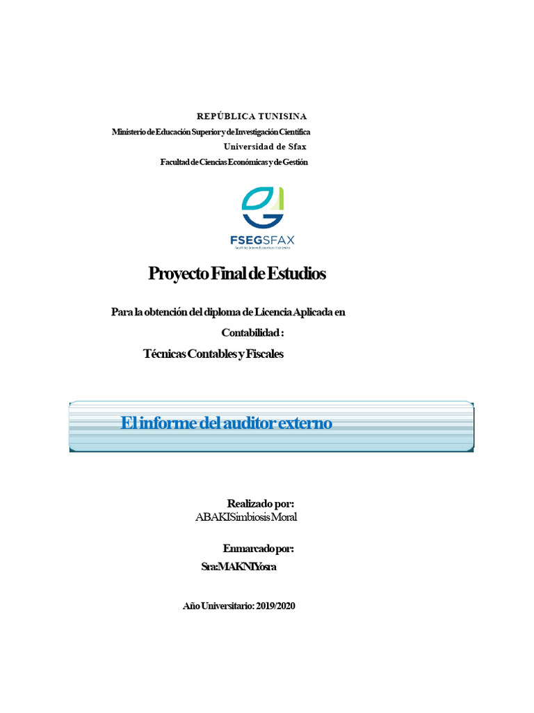 El Informe Del Auditor Externo | PDF | Auditoría | Contralor