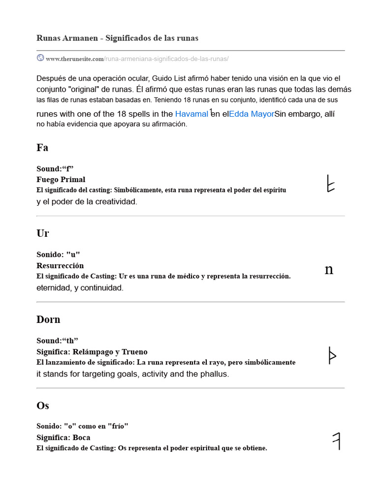 Significados de las Runas Armanen | PDF | Runas