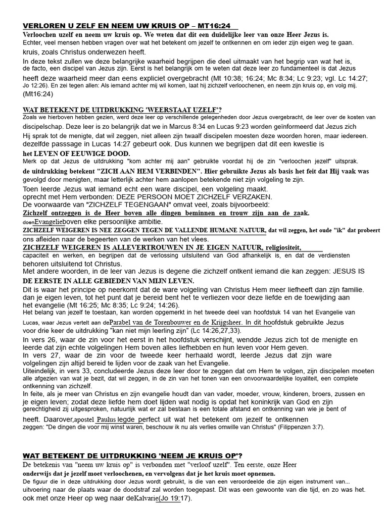 Verloof Uzelf en Neem Uw Kruis Op | PDF