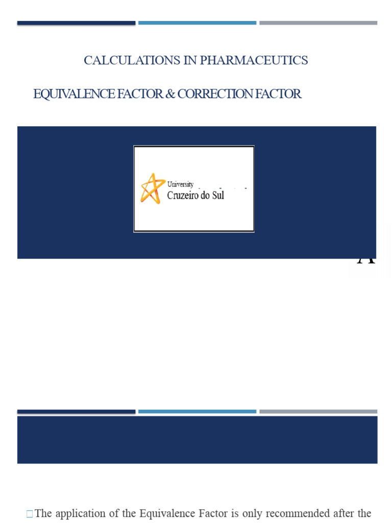 Lesson 4 - Calculations Equivalence Factor and Correction Factor | PDF ...