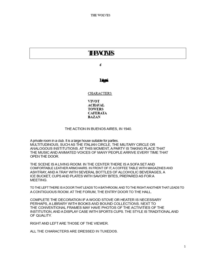 Agustoni, Luis. The Wolves | PDF