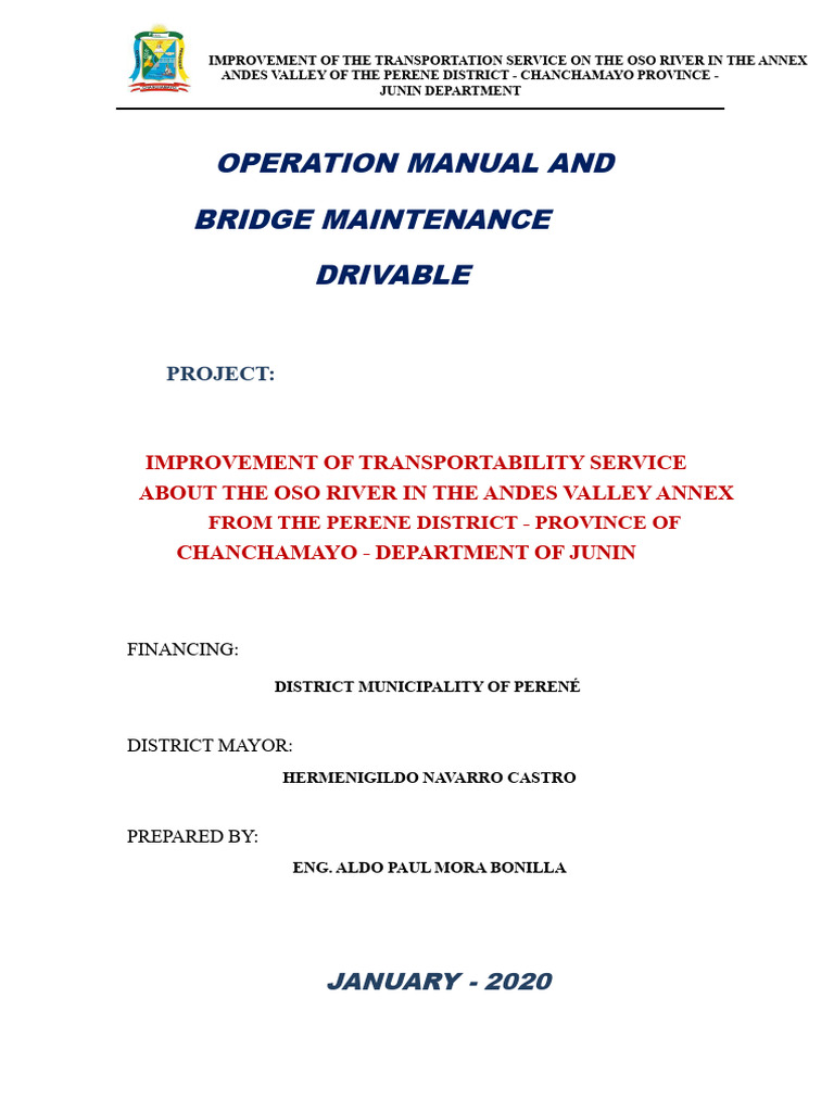 OPERATION AND MAINTENANCE MANUAL.pdf | PDF | Road | Beam (Structure)