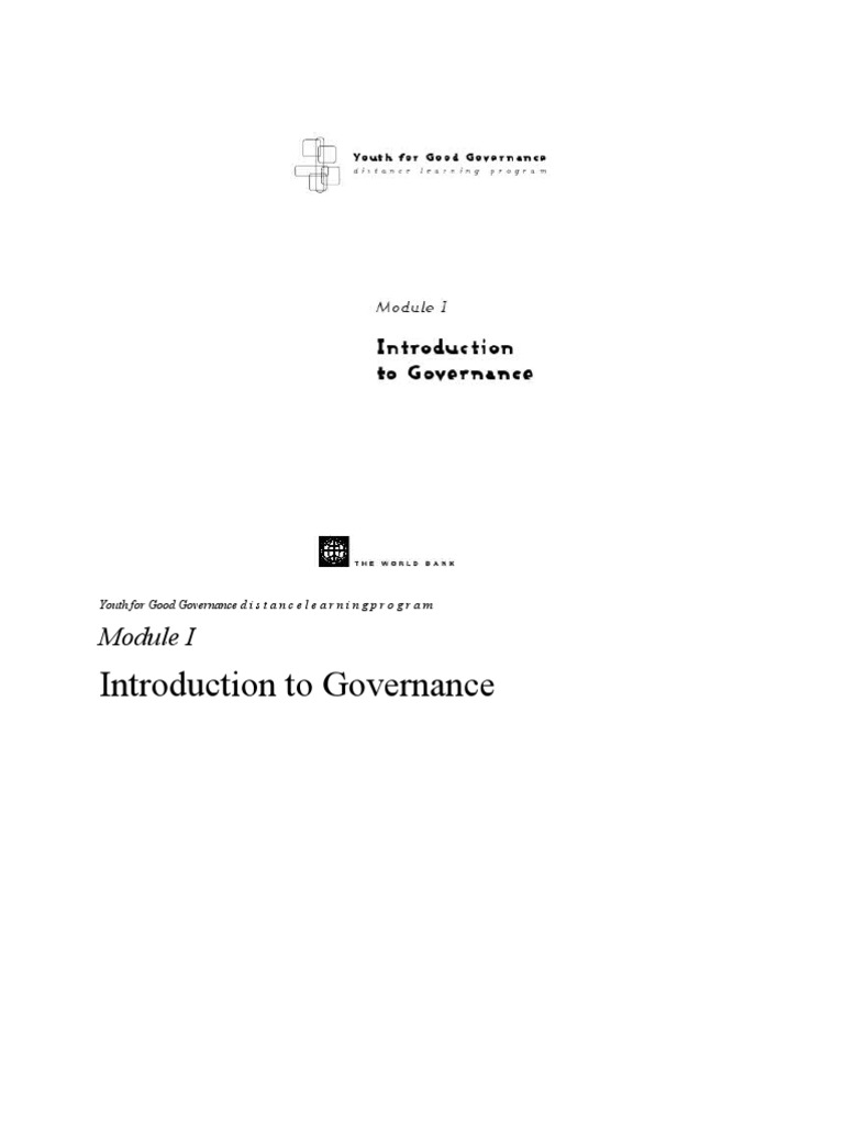 Introduction to Governance Module | PDF | Governance | Good Governance