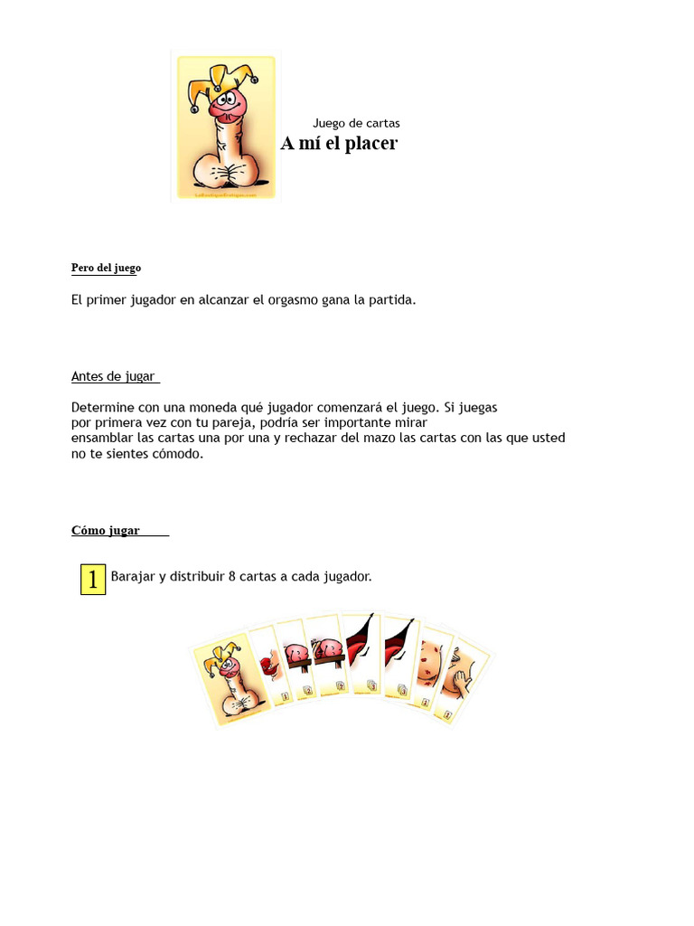 Juego de cartas para adultos: reglas y dinámicas | PDF | Jugando a las ...