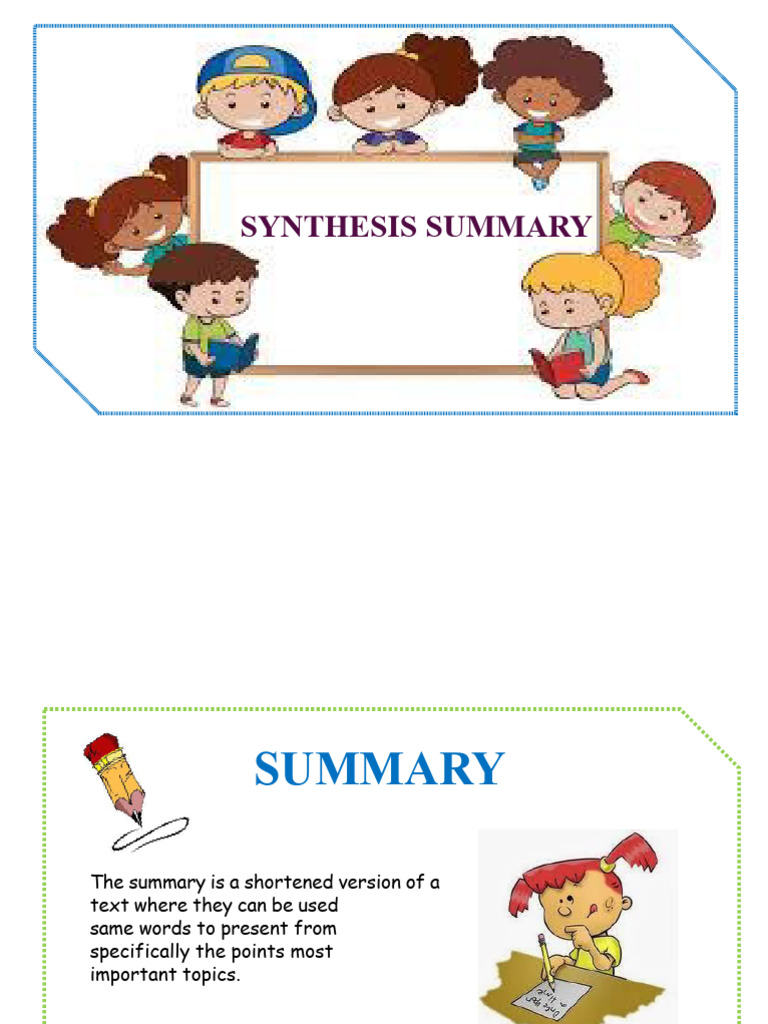 Summary and Synthesis | PDF | Information | Concept
