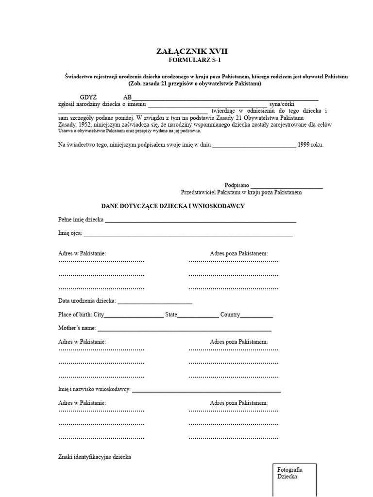 Formularz S1 | PDF