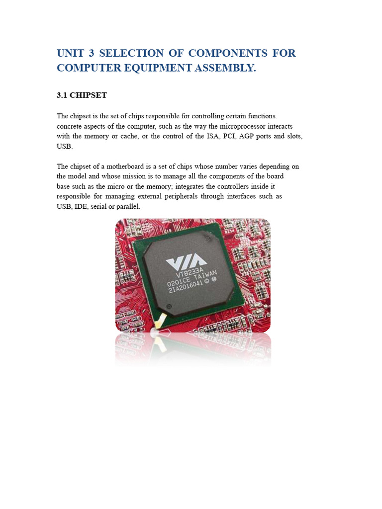 Unit 3 Selection of Components for Computer Equipment Assembly | PDF ...