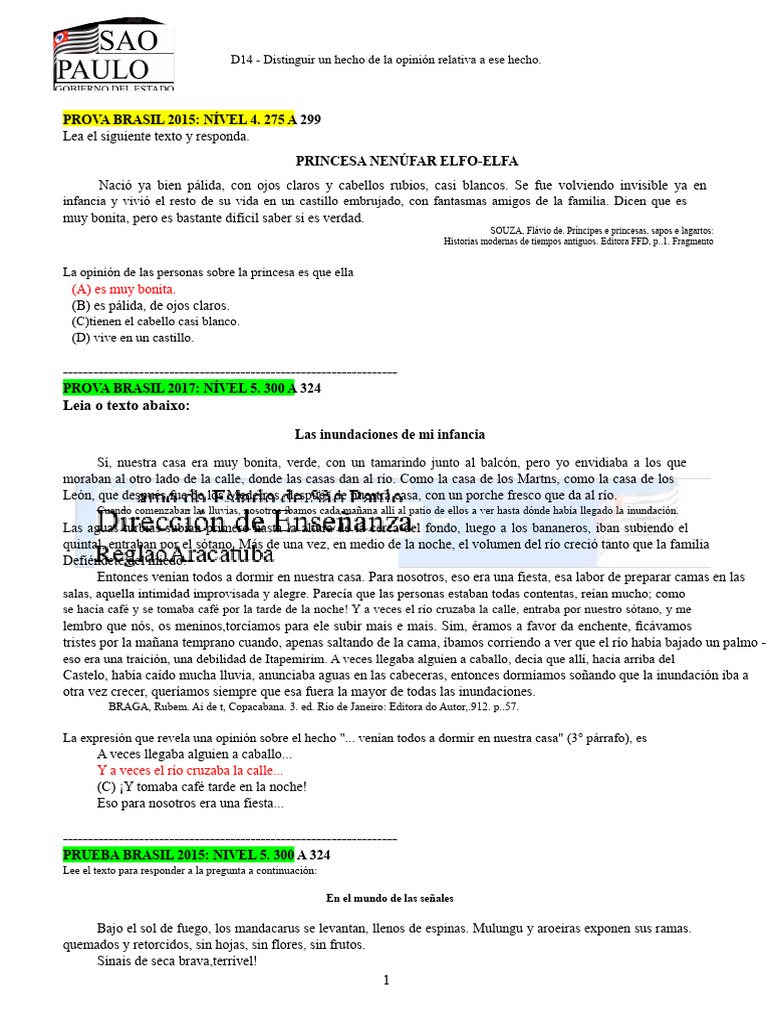 Descriptor 14 (9º Año - l.p) | PDF