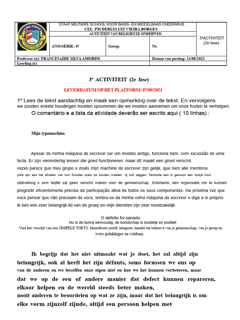 3e ACTIVITEIT (2e Fase) TYPEWRITER | PDF