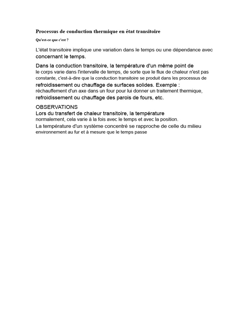 Conduction thermique transitoire expliquée | PDF | Conduction thermique ...