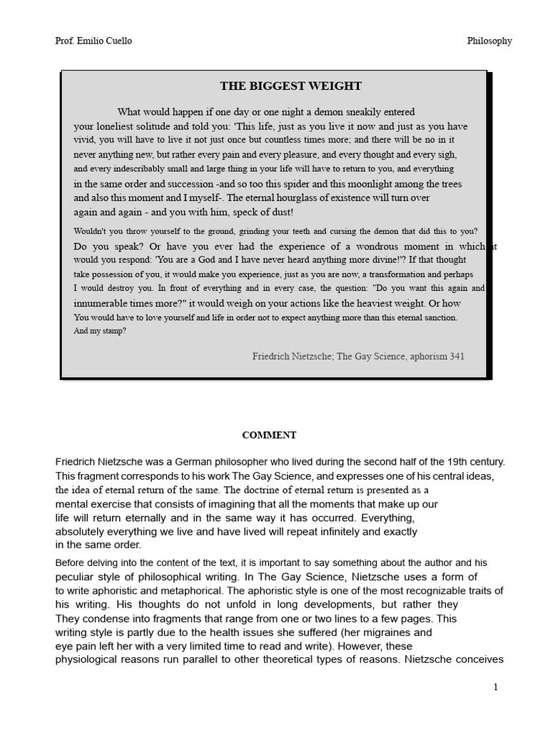 Eternal Return.pdf | PDF | Friedrich Nietzsche | Truth
