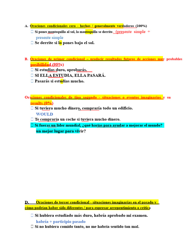 Oraciones condicionales | PDF