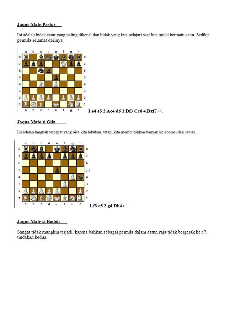 Panduan Lengkap Jaque Mate dalam Catur | PDF