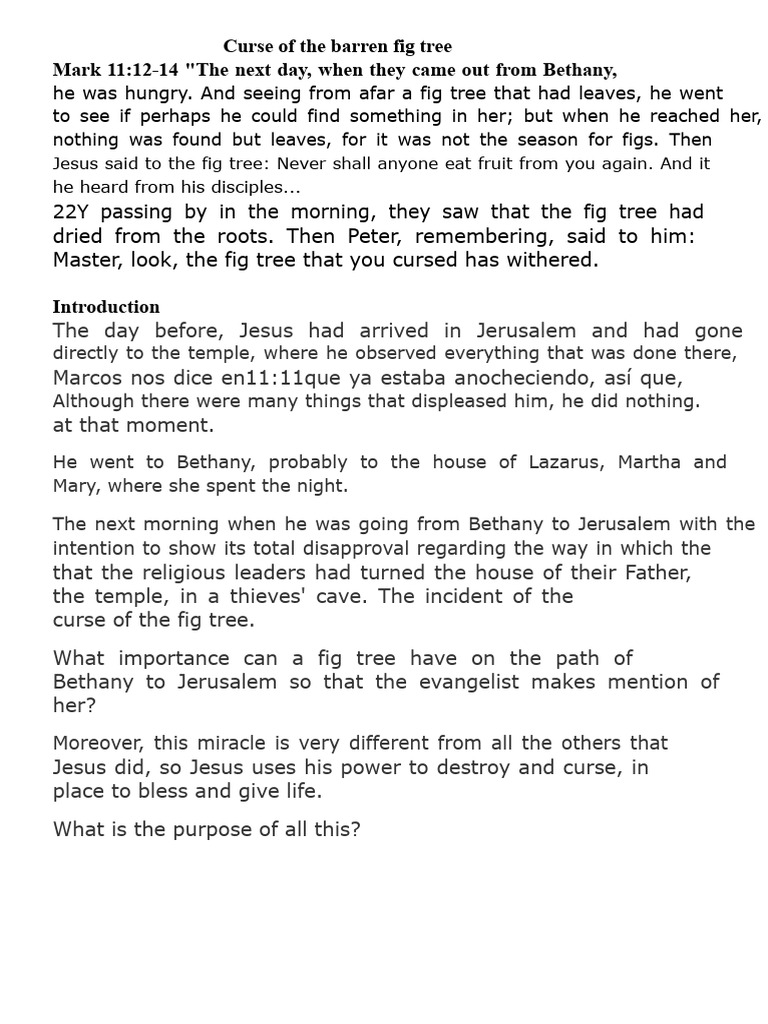 Curse of the barren fig tree | PDF | Jesus | Jeremiah