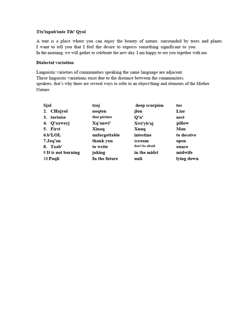 Exploring Linguistic Variations in Nature | PDF